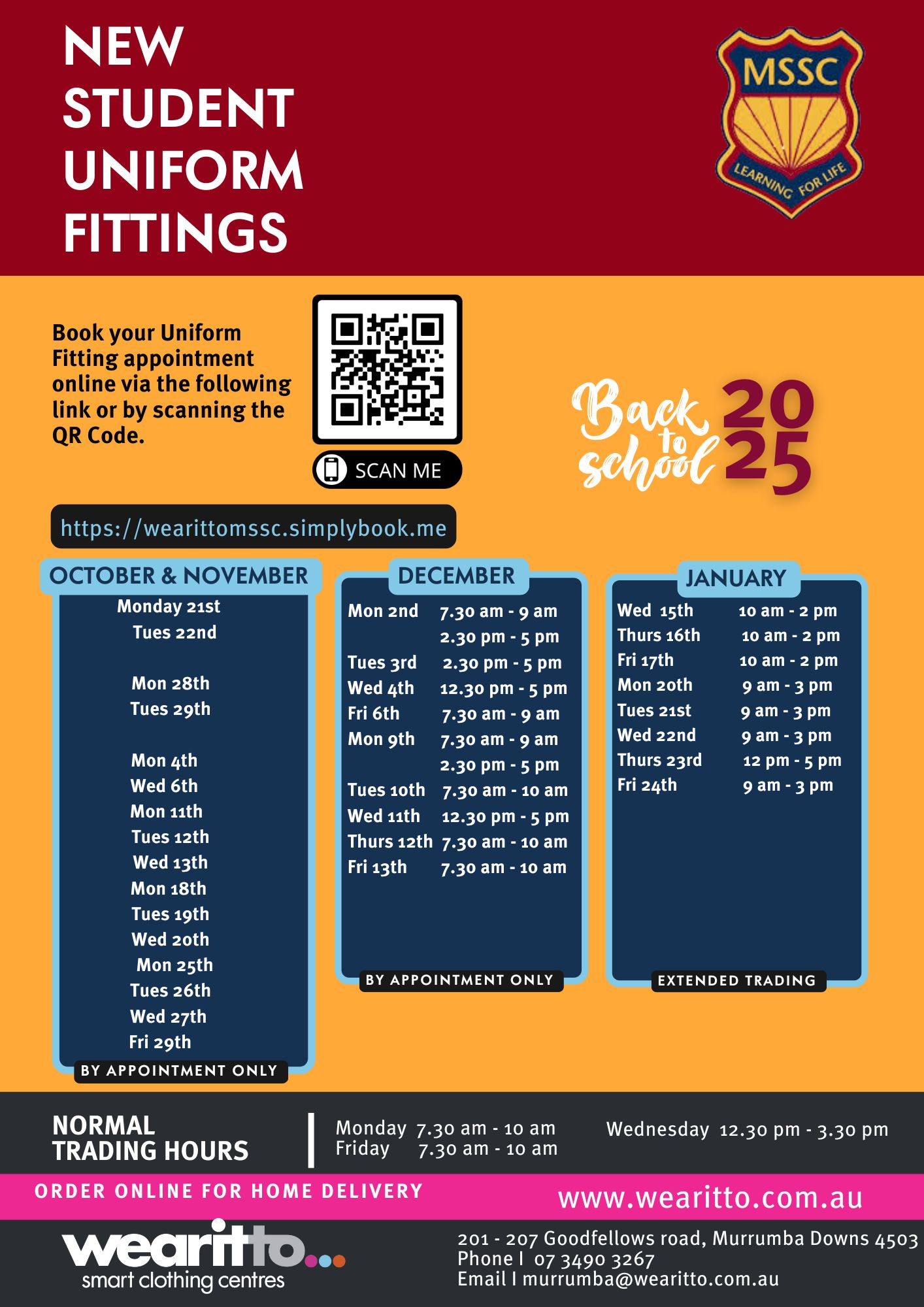 New Student Uniform Fittings